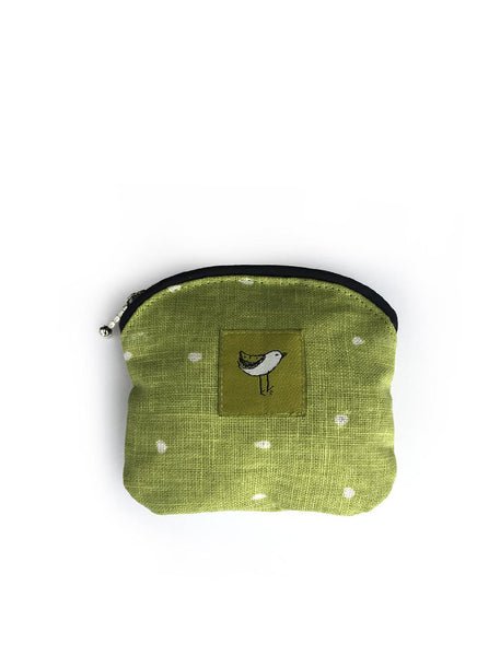 Coin Purse Bird Green – Rain Goose Textiles