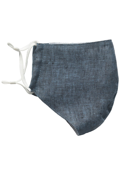 Linen Face Mask with Linen Lining Indigo – Rain Goose Textiles